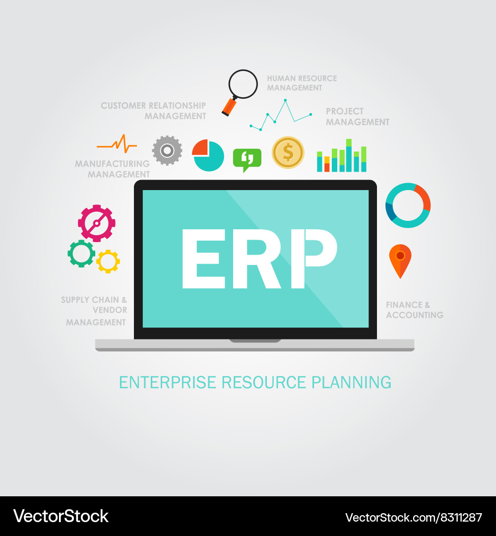 Erp enterprise reource planning Royalty Free Vector Image Erp enterprise reource planning Royalty Free Vector Image