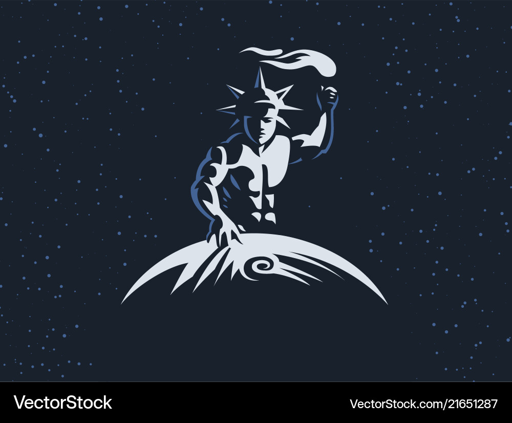 Helios the sun god with a torch Royalty Free Vector Image
