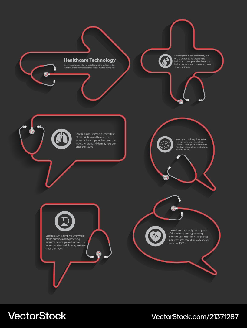 Red Stethoscope Speech Bubbles Royalty Free Vector Image