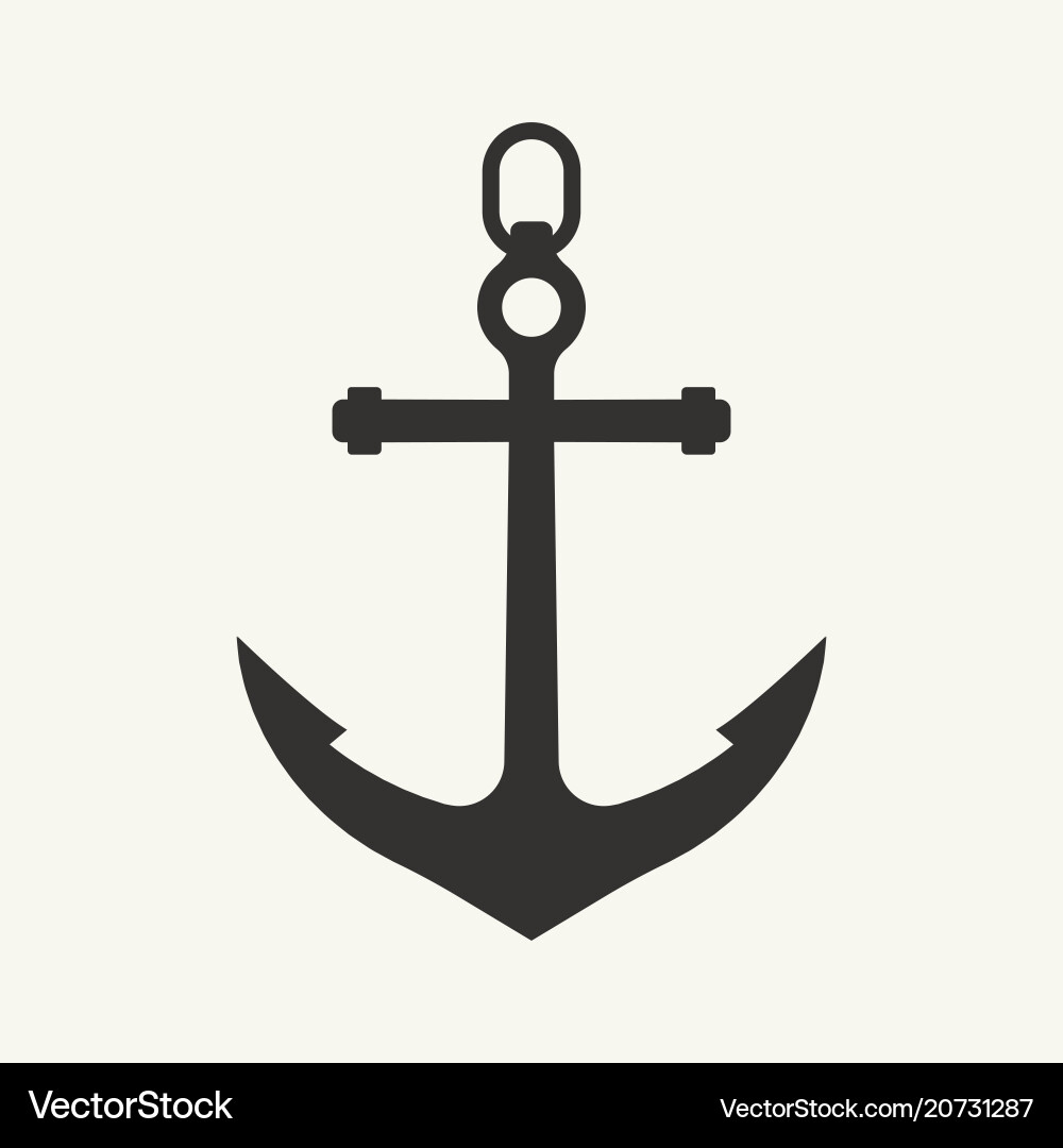 Ship Anchor Icon - Simple Silhouette Royalty Free Vector