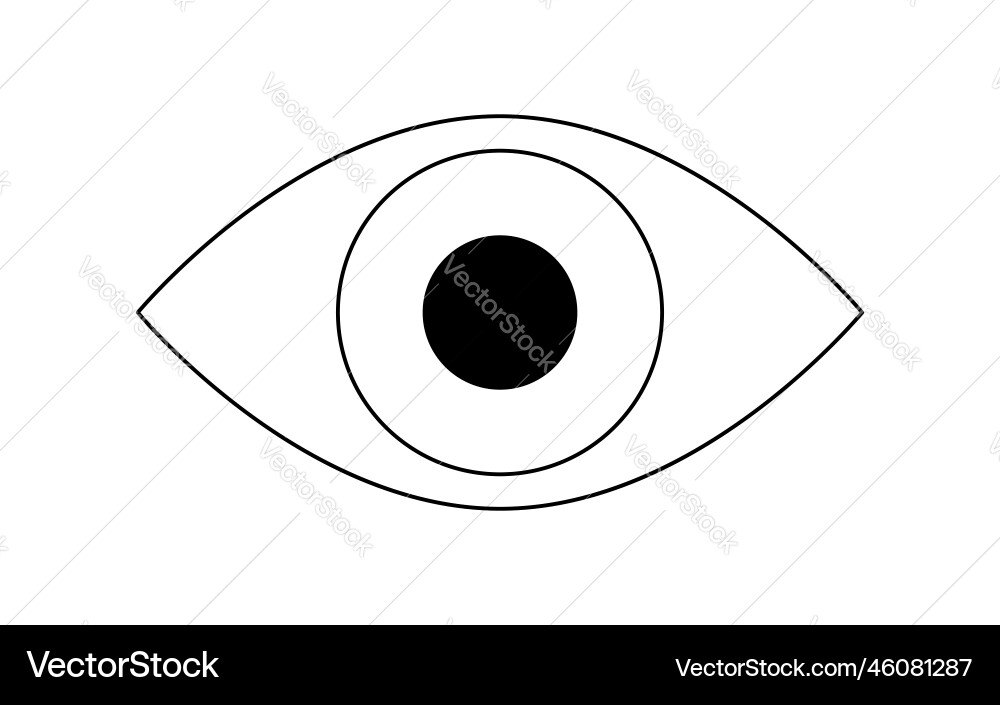 Simple line drawing of an open eye Royalty Free Vector Image