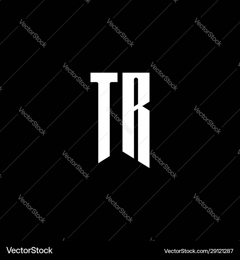 Tr logo monogram with emblem style isolated Vector Image