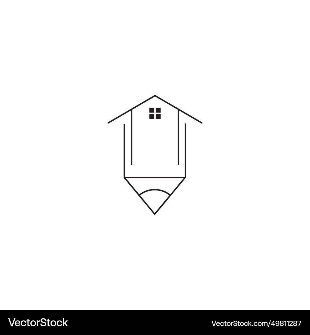 Unique pencil icon logo design Royalty Free Vector Image