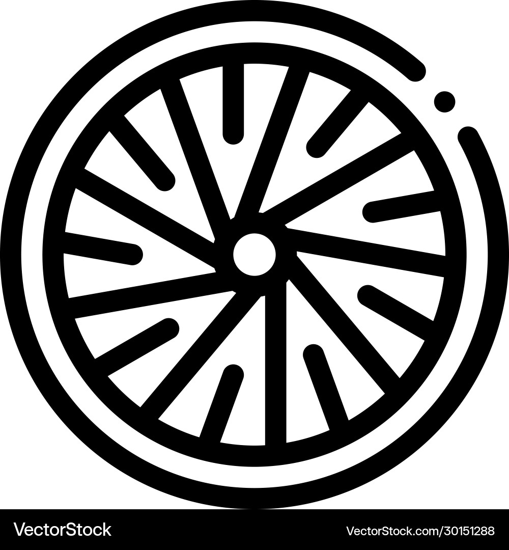 Bicycle Wheel Outline Icon Royalty Free Vector Image