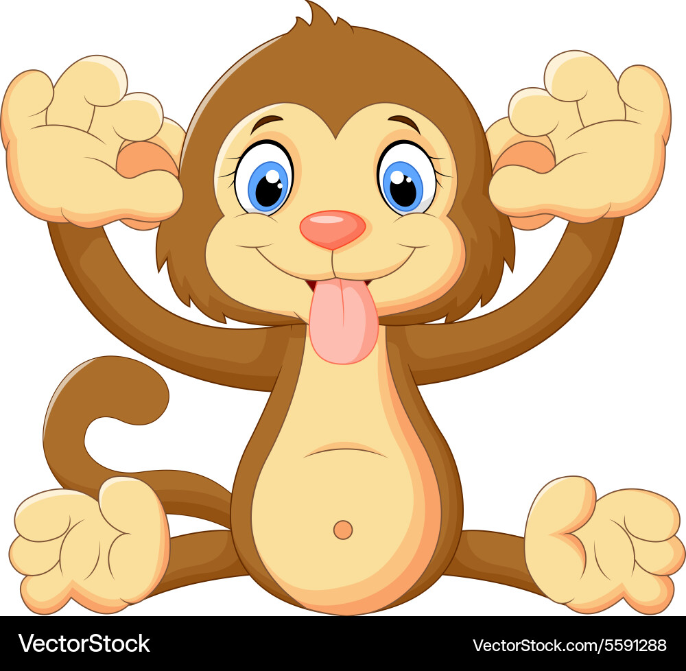 Cute Monkey Cartoon Face