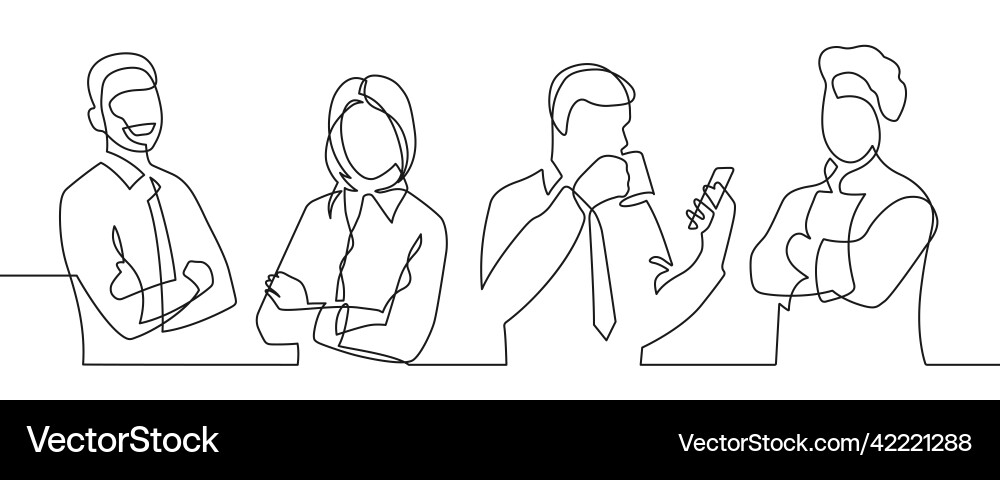 Continuous Line People Royalty Free Vector Image