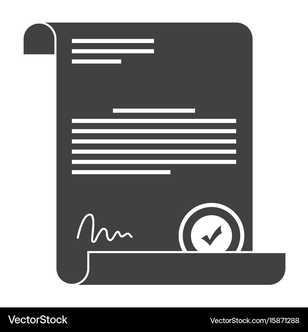 Contract with stamp and signature Royalty Free Vector Image