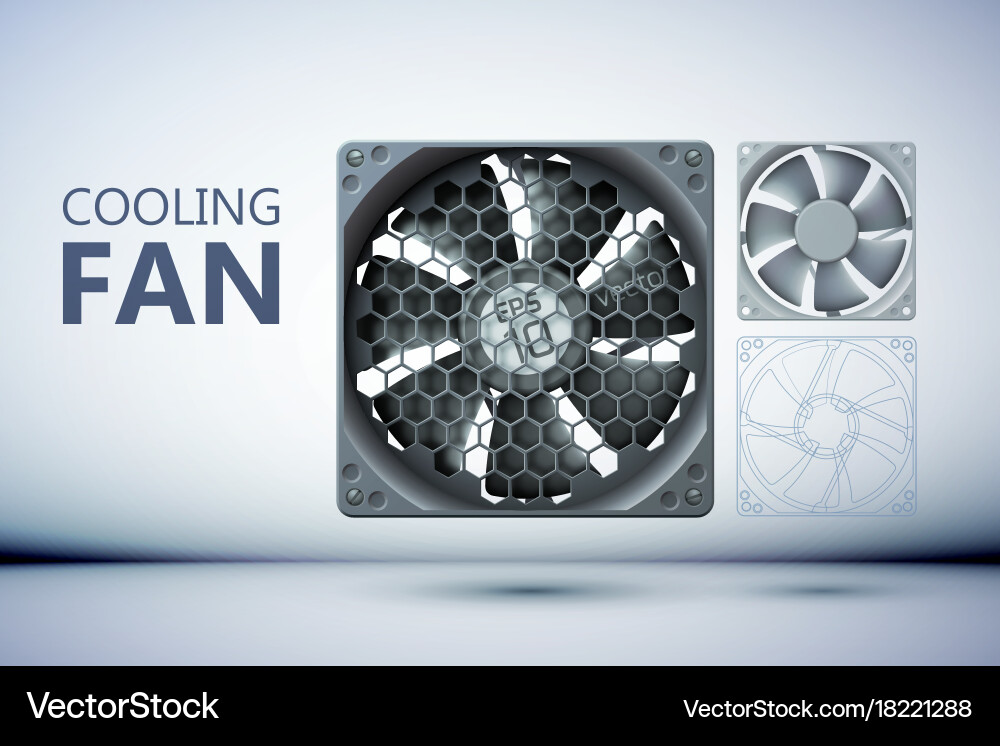 Cooling ventilation system design concept Vector Image