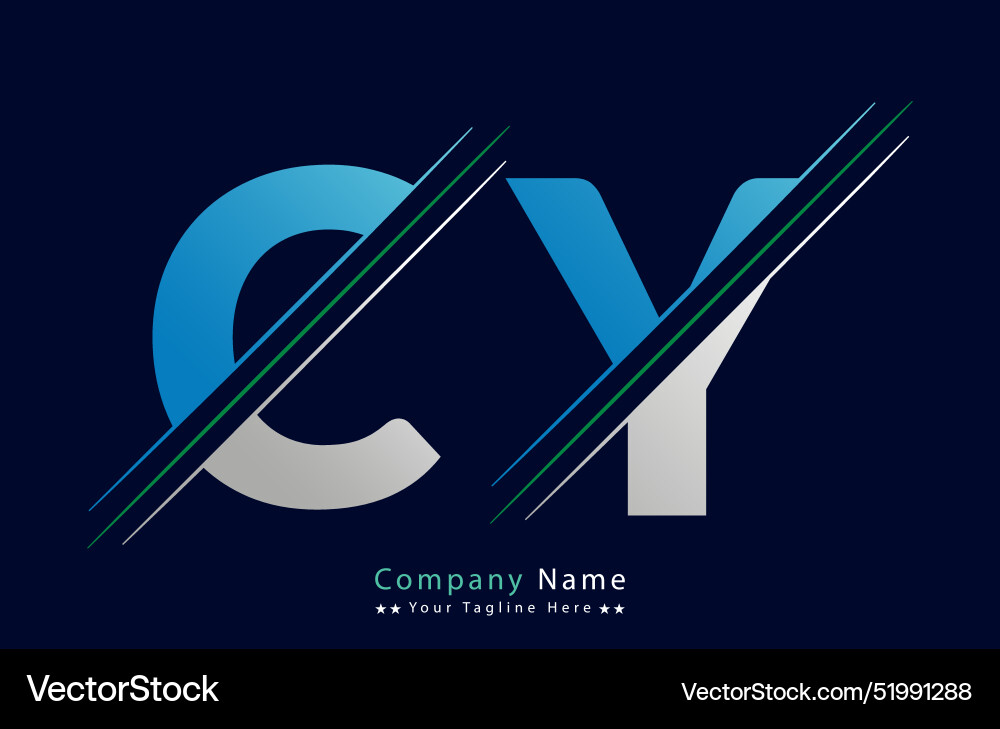 Cy letter logo design template Royalty Free Vector Image