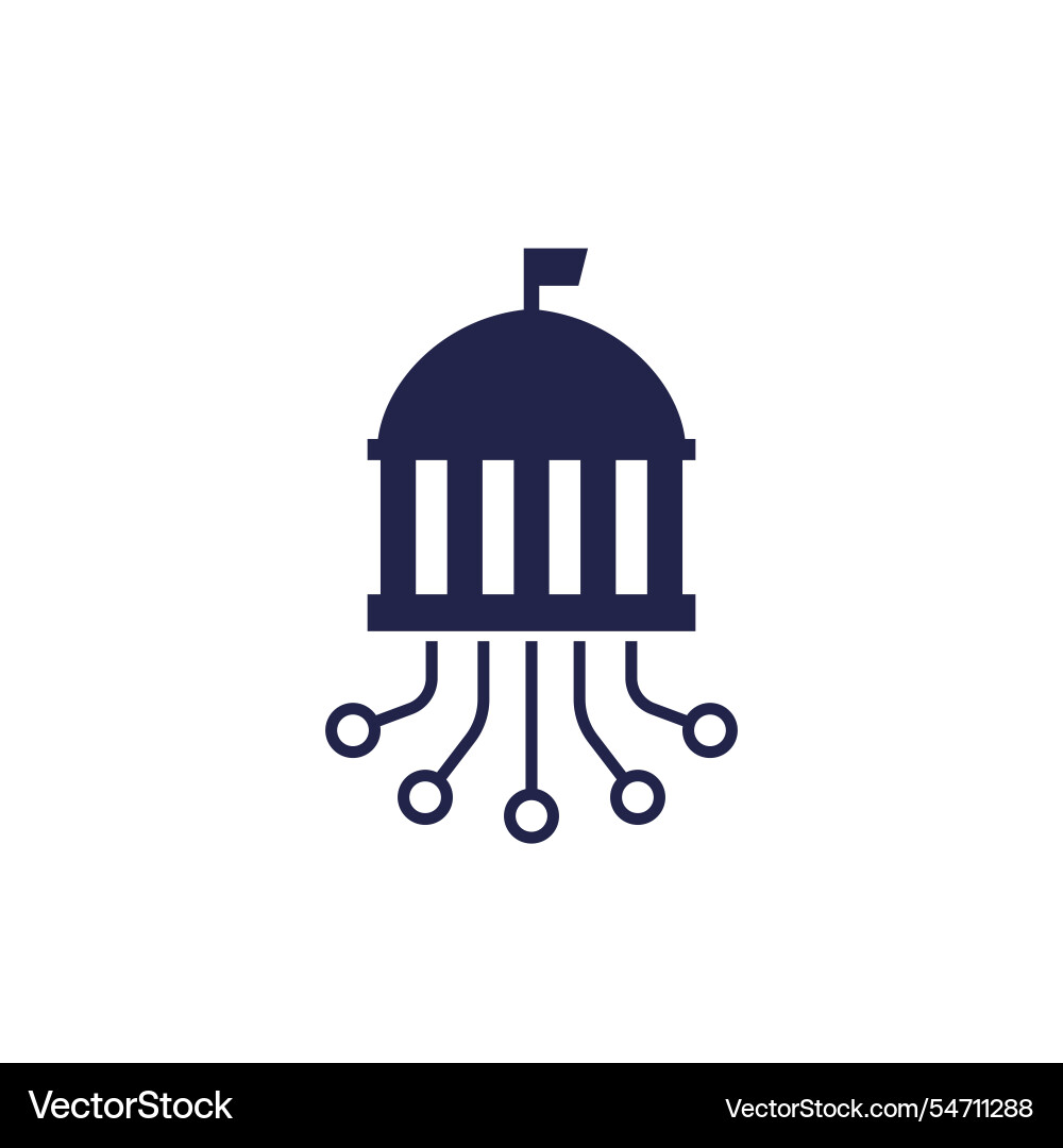 Electronic government icon e-gov pictogram Vector Image