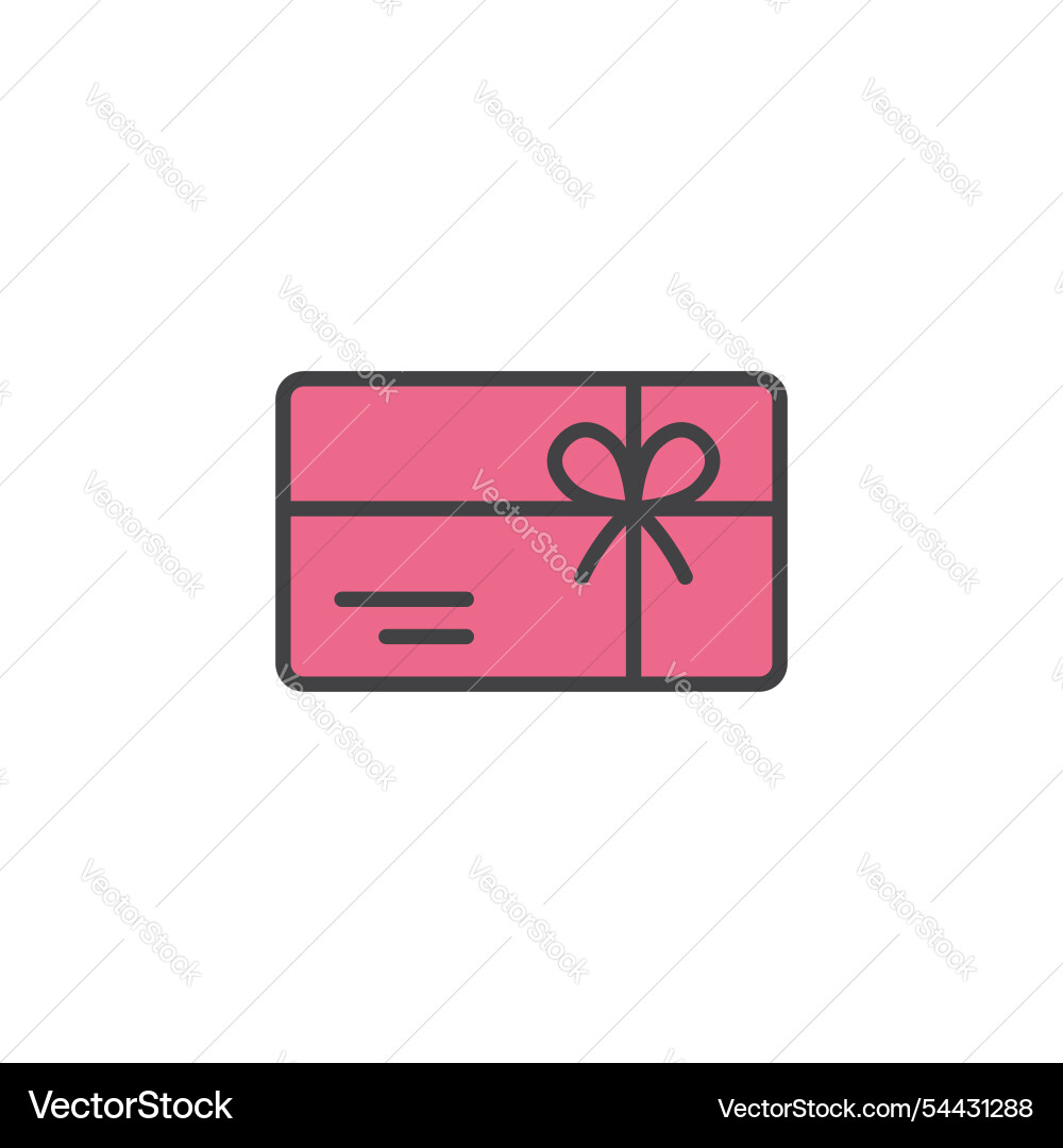 Gift card icon in colored version Royalty Free Vector Image