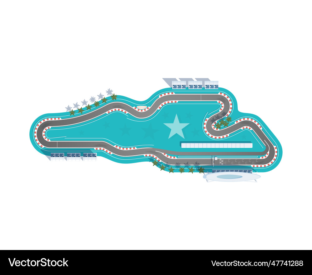 Motor racing circuit top-down track race Vector Image