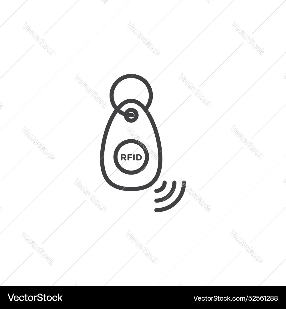 Rfid key tag icon set on white background Vector Image