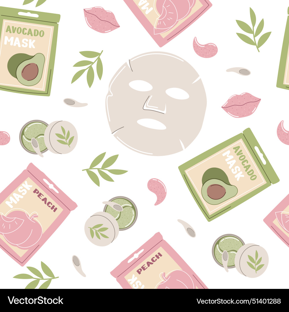 Seamless pattern with a moisturizing mask Vector Image