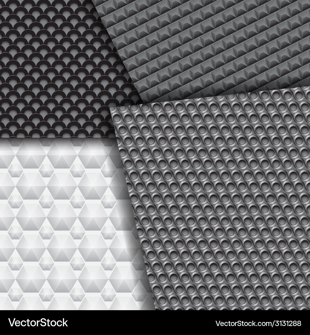Set of several seamless carbon fiber patterns Vector Image