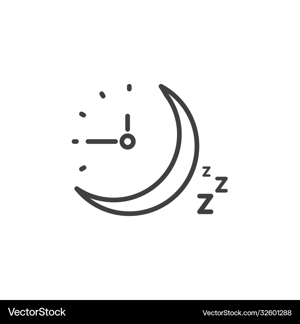 Sleep time clock icon countdown future day night Vector Image