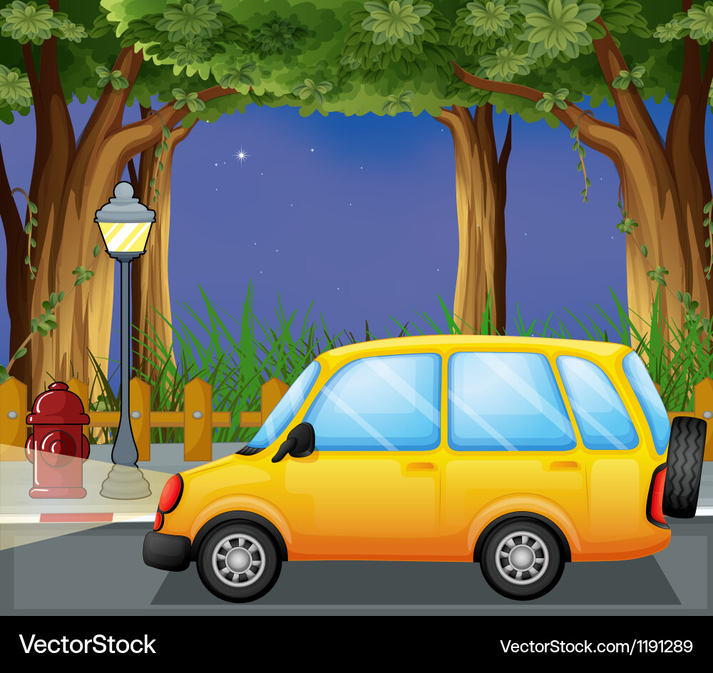A yellow car Royalty Free Vector Image - VectorStock