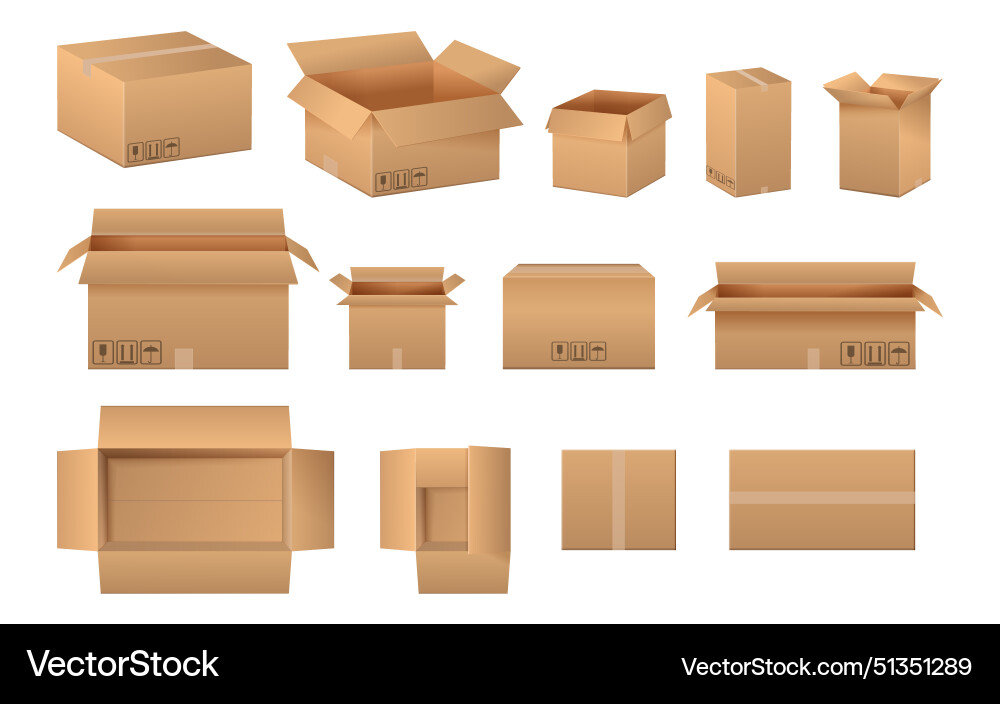 Cardboard boxes for delivery and mail service Vector Image