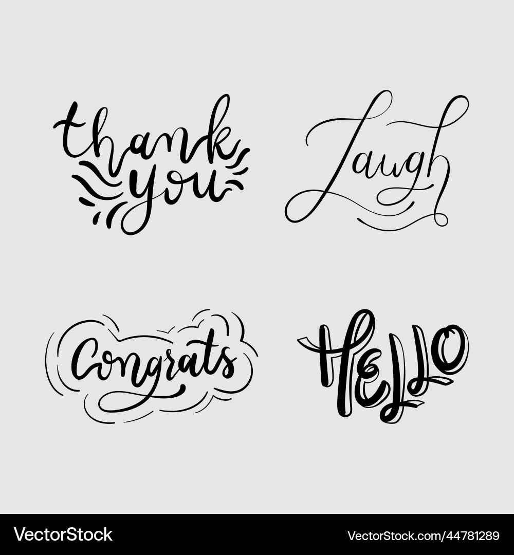 Doodle Cursive Spaß Wörter Typografie Lizenzfreier Vektor