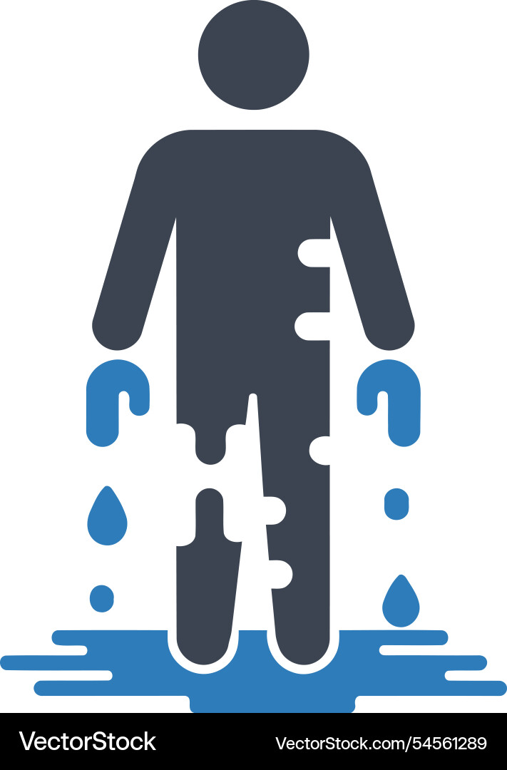 Dripping human icon on white background Royalty Free Vector