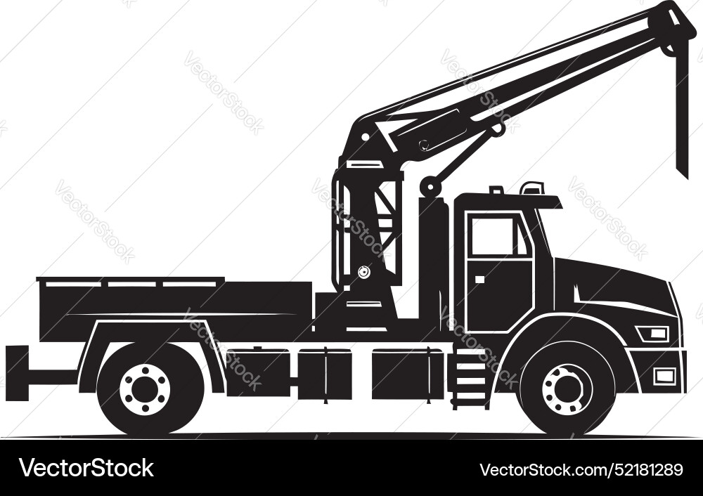 Elevated efficiency truck crane logo gear Vector Image