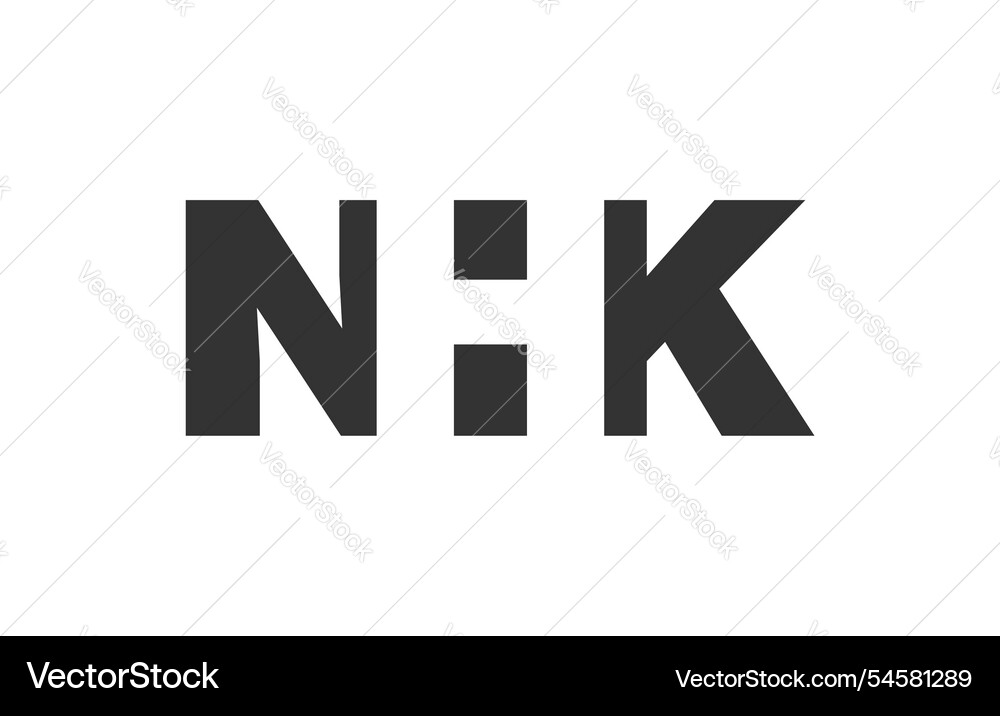 Nhk logo design initial letter n h k bold font Vector Image