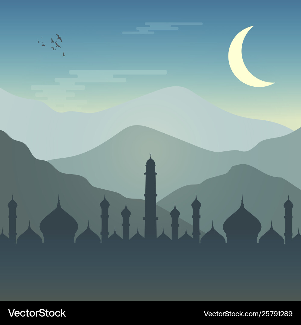 Ramadhan kareem mosque Royalty Free Vector Image