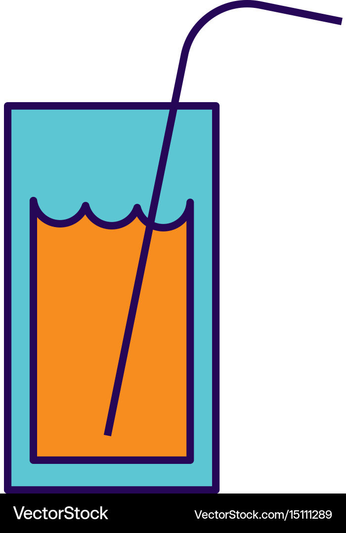 Süße Orange Glas Saft Cartoon Lizenzfreies Vektorbild