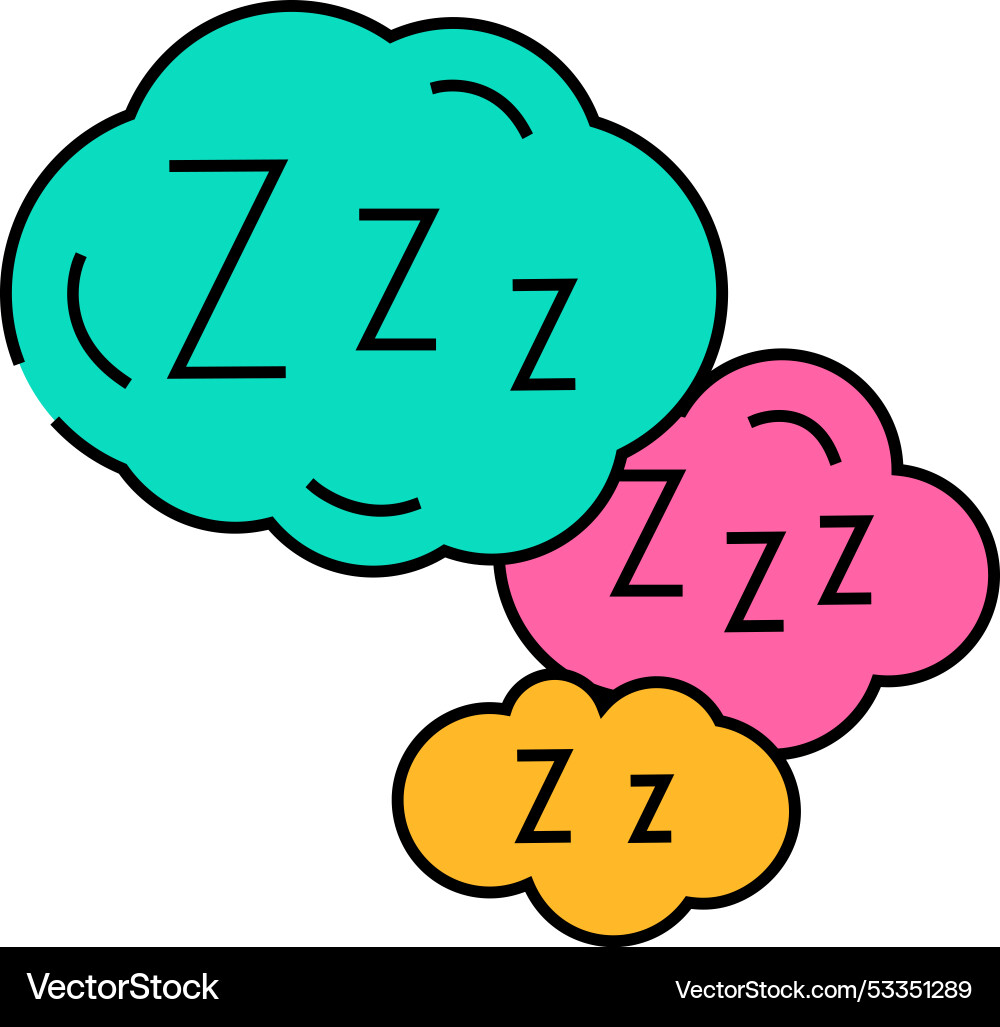 Snoring sleep night icon color Royalty Free Vector Image