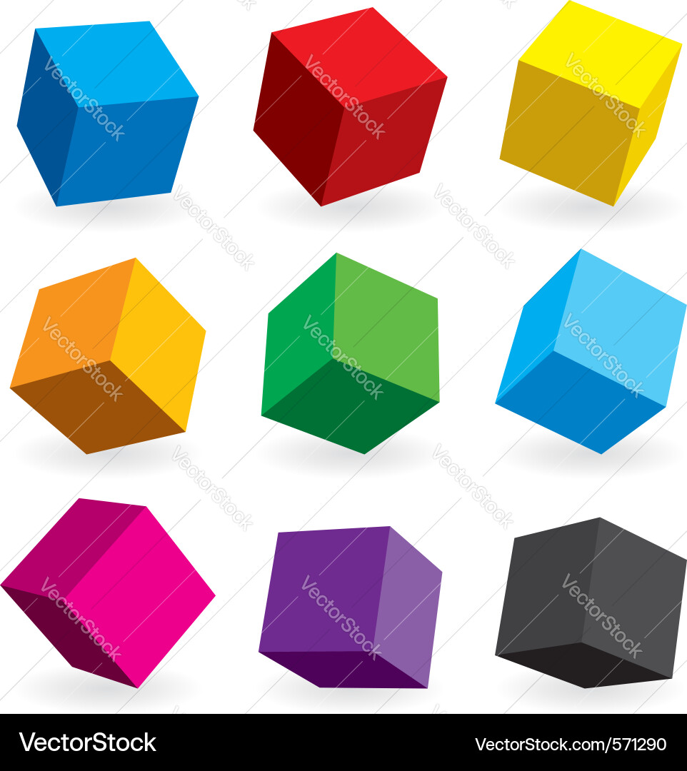 3d boxes Royalty Free Vector Image - VectorStock