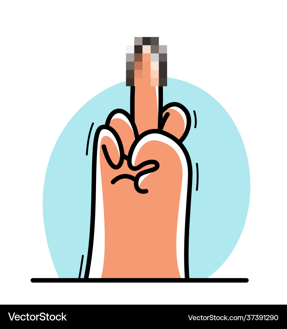 Cartoon hand showing middle finger aggressive Vector Image