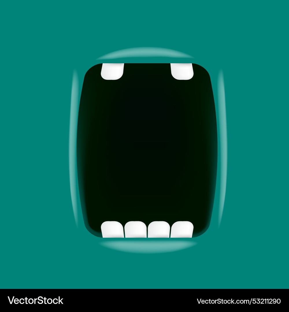 Cartoon wide open mouth isolated on green Vector Image