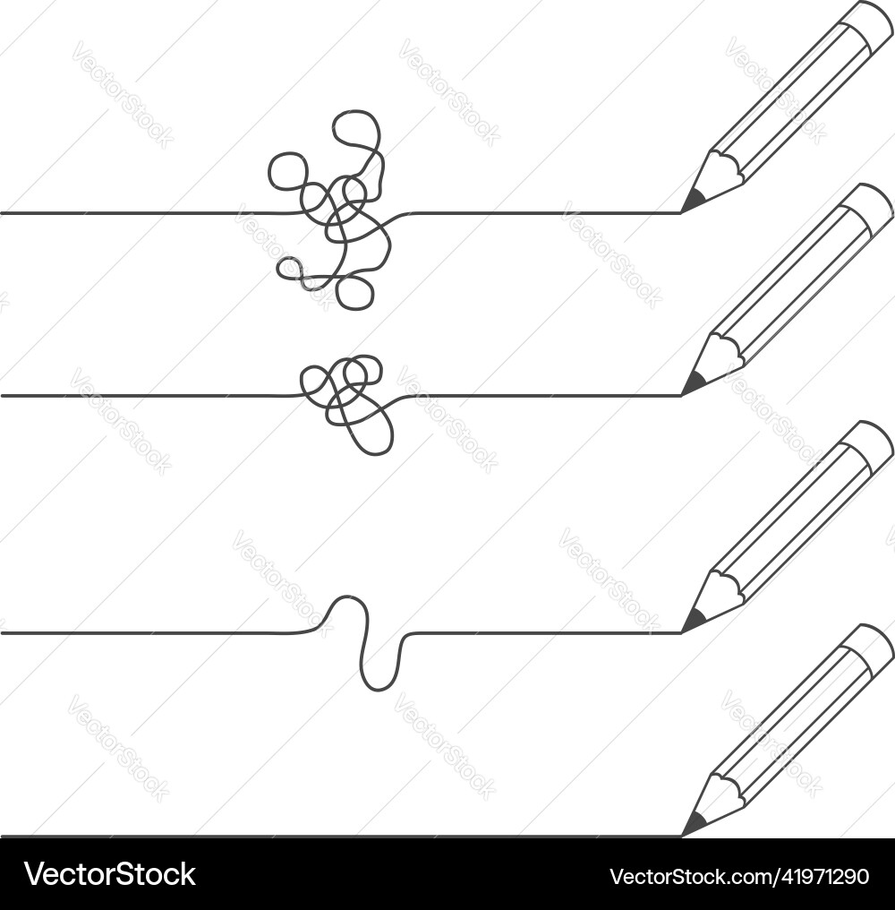 Curve line and pencil Royalty Free Vector Image