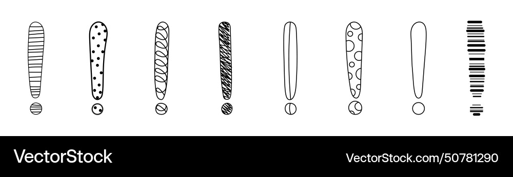 Doodle exclamation mark hand drawn sketch Vector Image