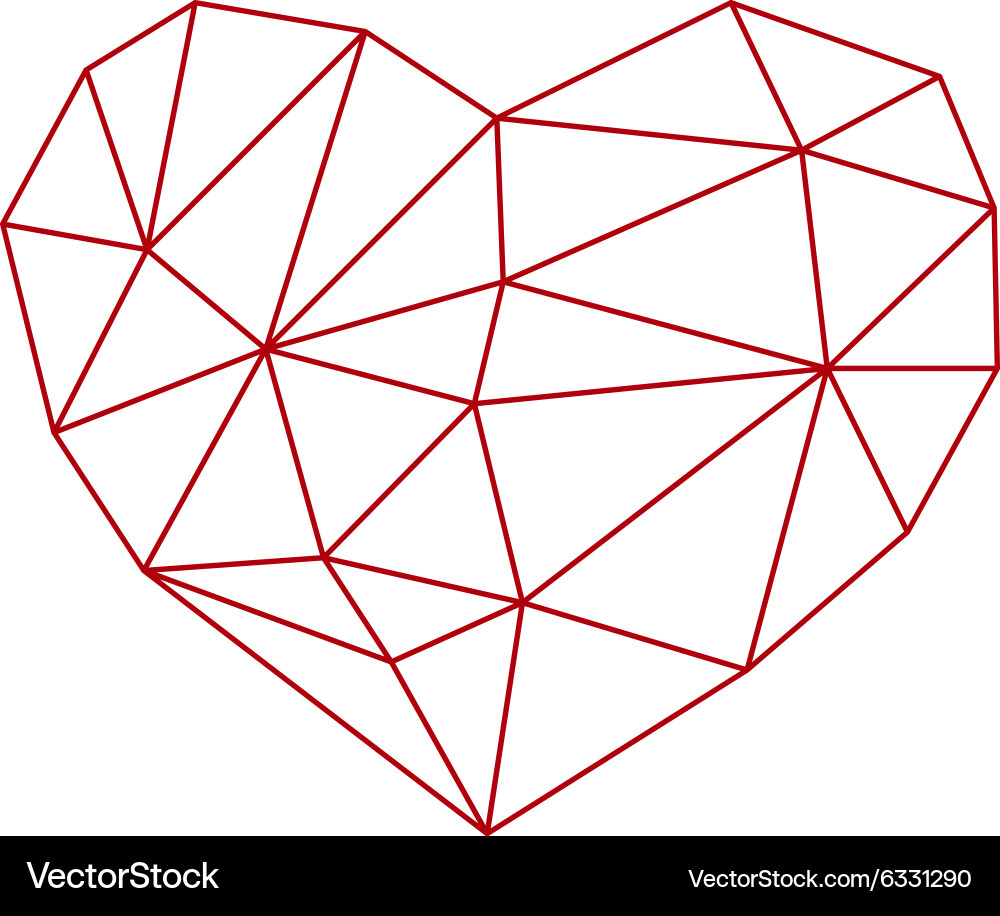 Low Poly Heart Icon Royalty Free Vector Image - VectorStock