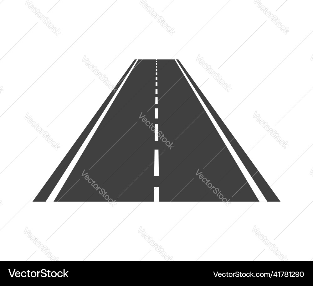 Road icon straight asphalt highway line Royalty Free Vector