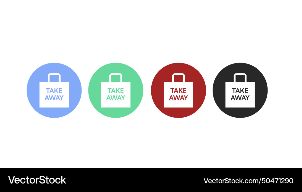 Take away icon set Royalty Free Vector Image - VectorStock