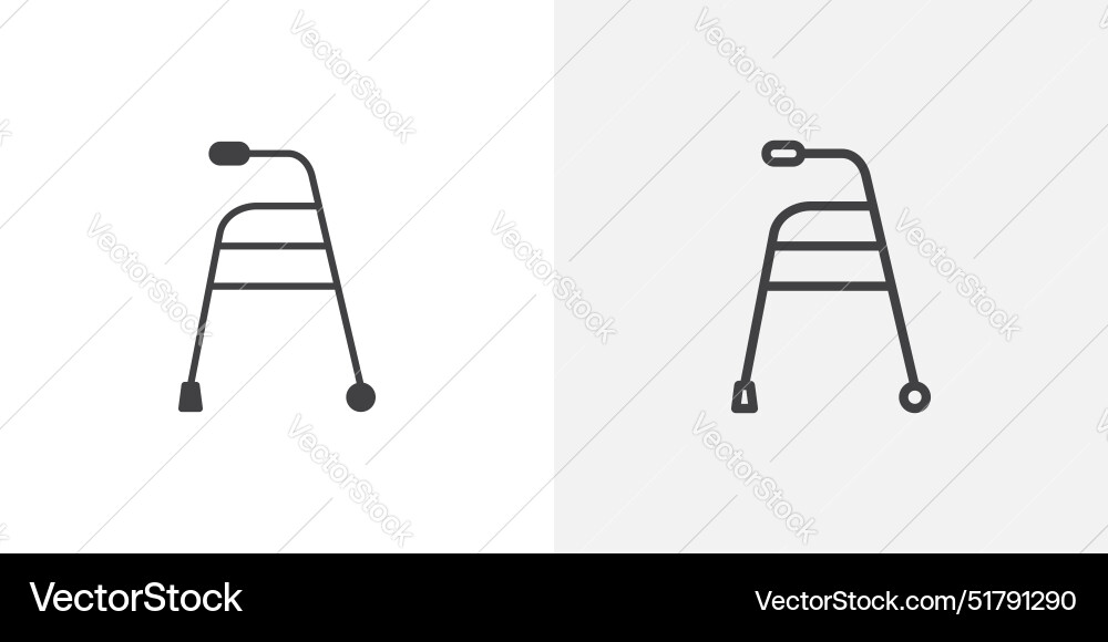 Walker line icon set Royalty Free Vector Image