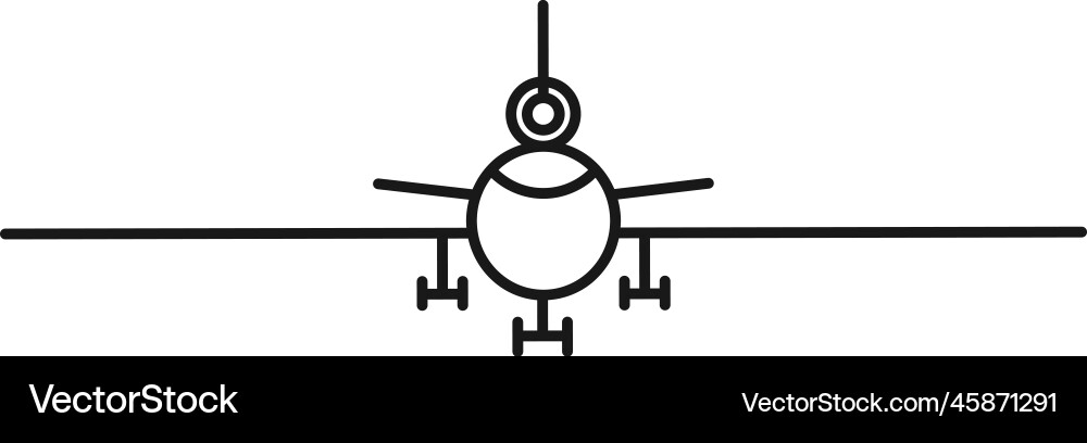 Air jet line icon aircraft front view Royalty Free Vector