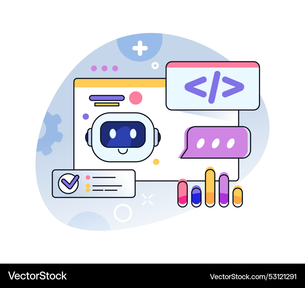 Artificial intelligence services ai robot app Vector Image