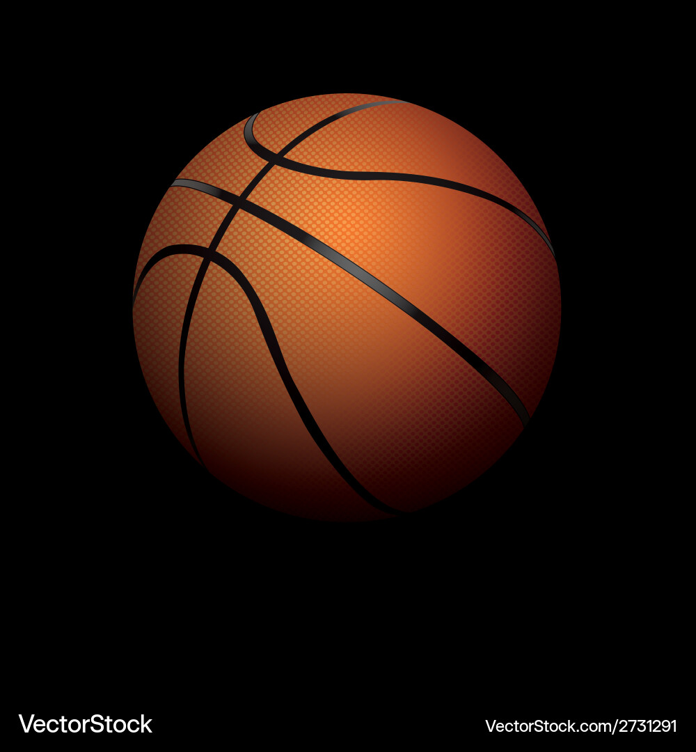 Basketball on black background Royalty Free Vector Image