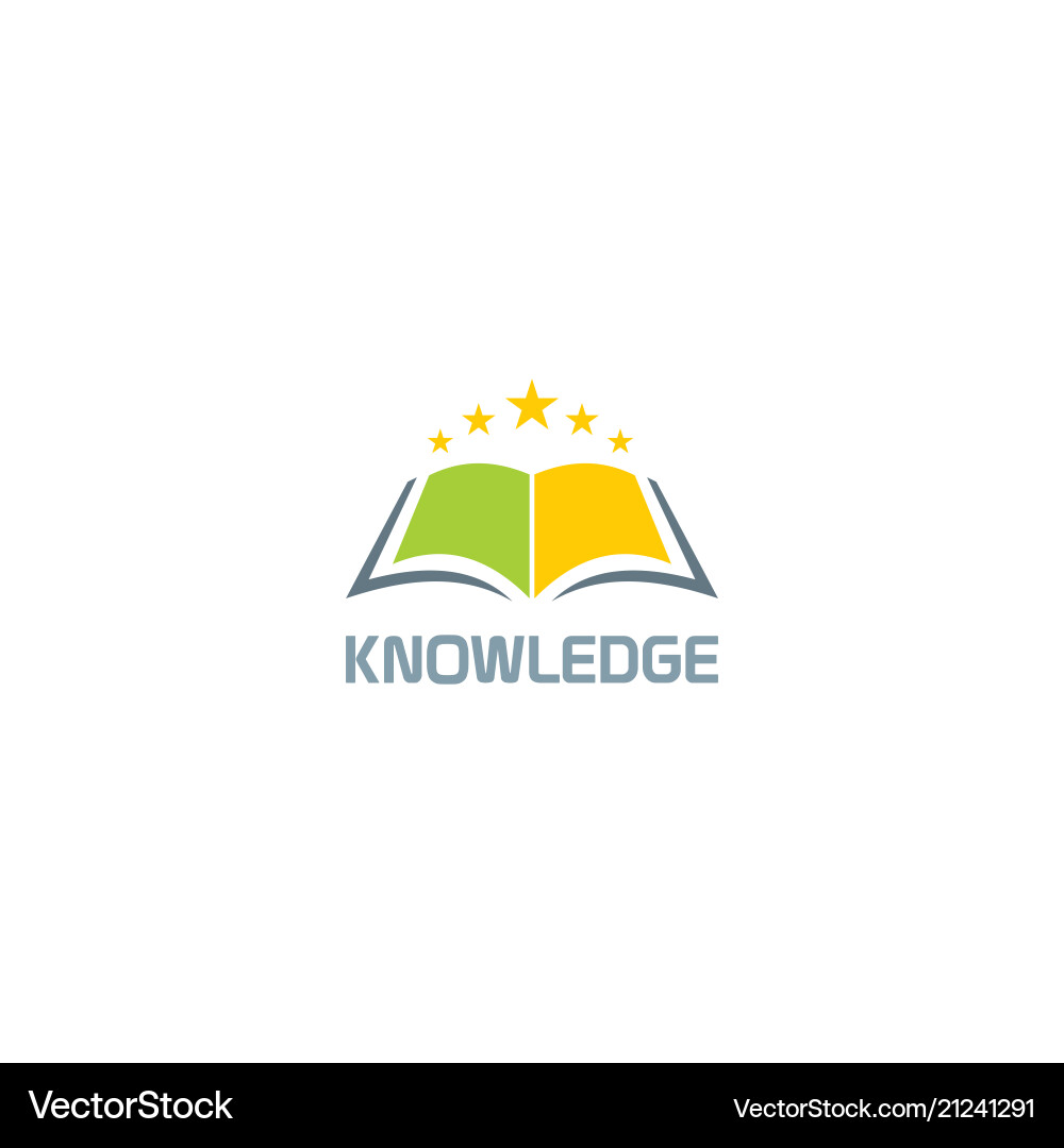Book star knowledge logo Royalty Free Vector Image