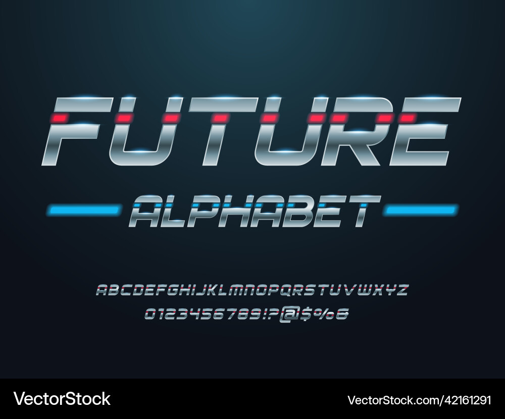 Futuristic font Royalty Free Vector Image - VectorStock