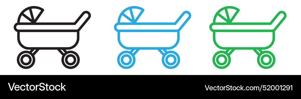 Jogging stroller icon line art Royalty Free Vector Image