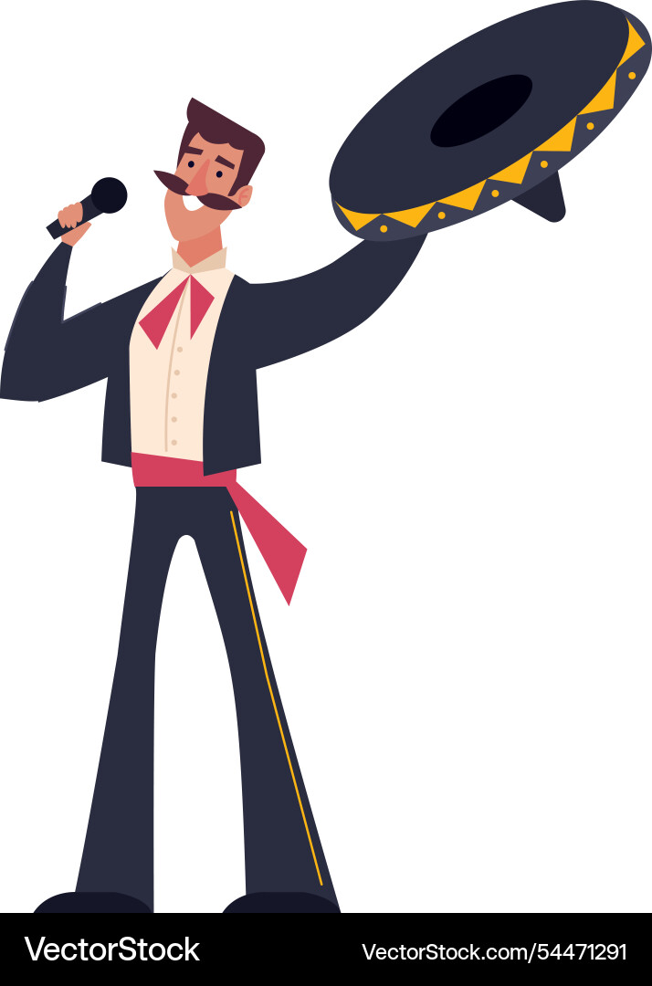 Mexican mariachi singer Royalty Free Vector Image