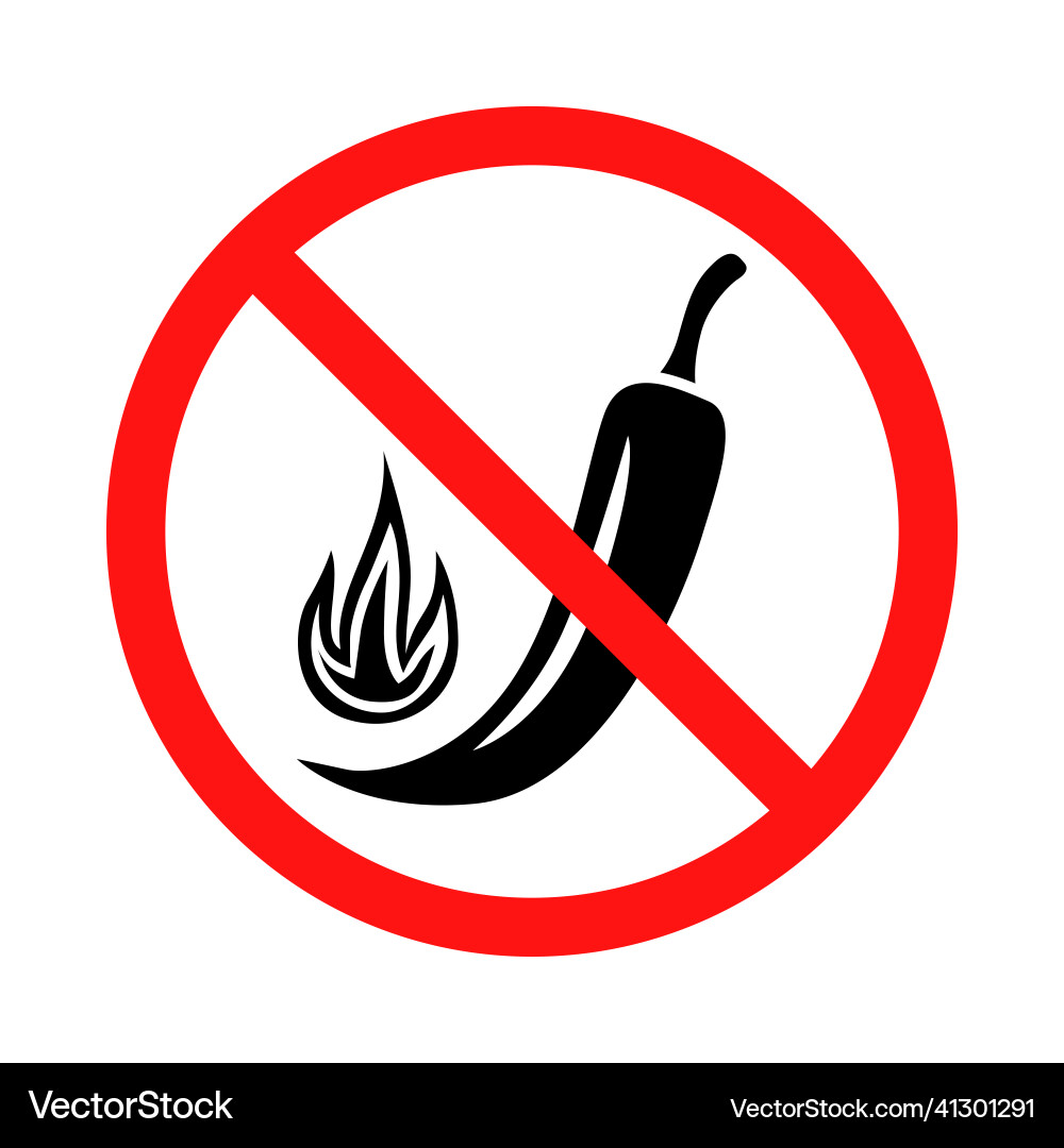 Not spicy no pepper hot icon Royalty Free Vector Image