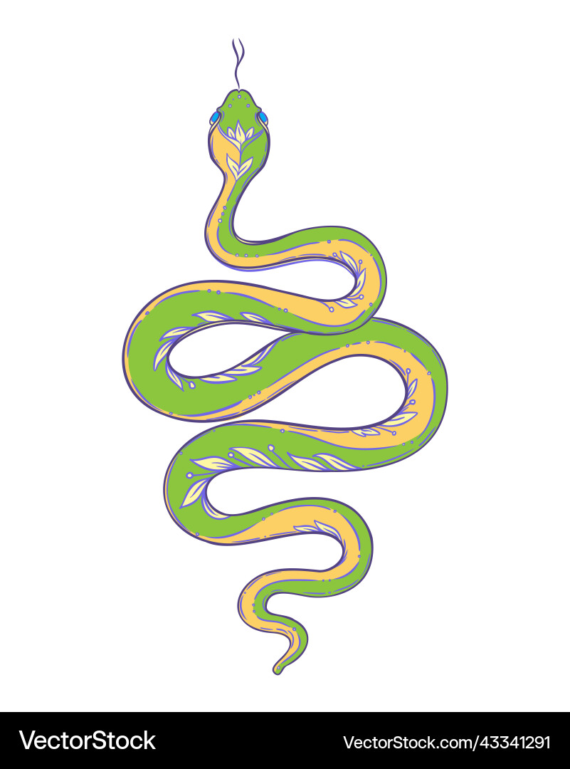 Outline snake magic symbol serpent art Royalty Free Vector