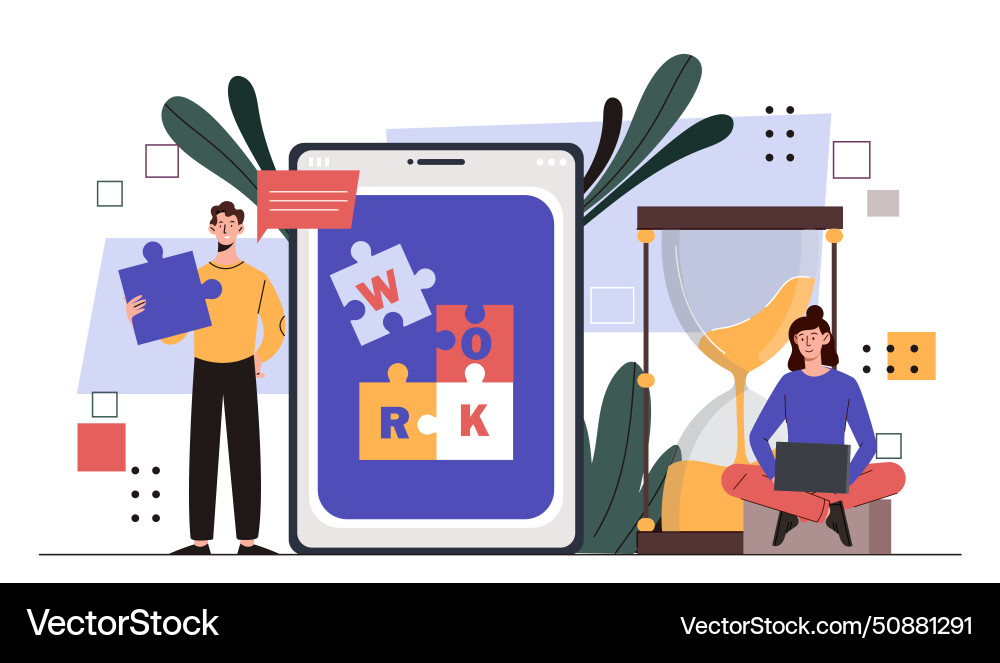 People with teamwork concept Royalty Free Vector Image