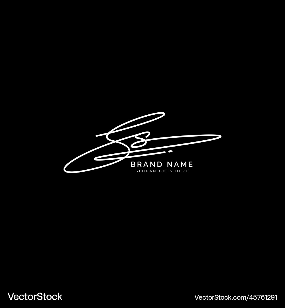 S ss initial letter signature handwritten logo – Royalty-Free Vector ...