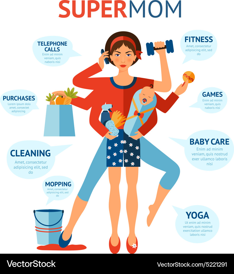 Super mom concept Royalty Free Vector Image - VectorStock